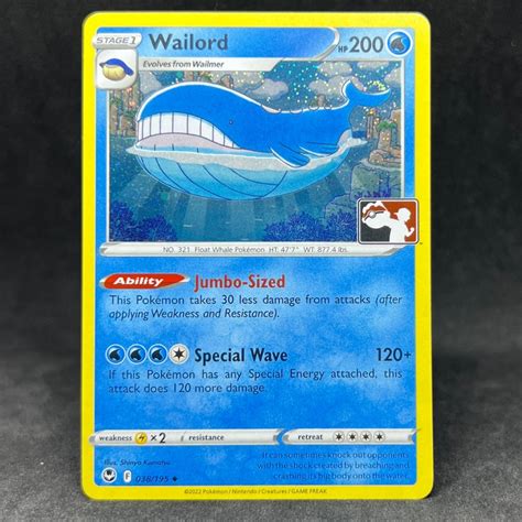 Pokemon Tcg Wailord 038 195 Stamped Holo 2024 Play Prize Pack Series 4