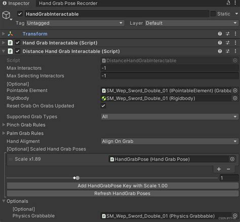 unity meta quest 一体机开发（十一）：【手势追踪】远距离抓取 我在unity中使用了meta xr 开发包 现在我通过