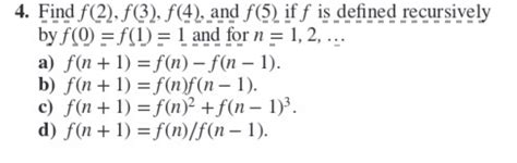 solved 4 find f 2 f 3 f 4 and f 5 if f is defined
