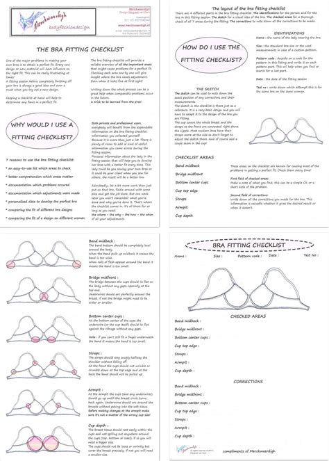 Bra Fitting Guide Checklist Bullet Journal Guide Arms