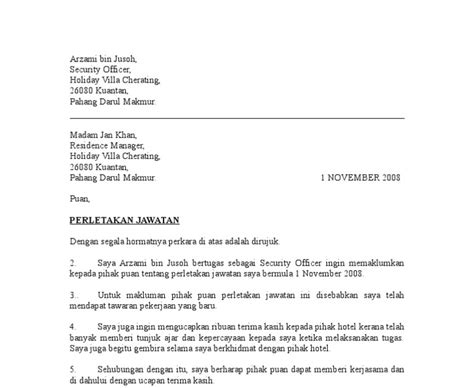 Surat Perletakan Jawatan 2 Minggu Contoh Surat Berhenti Kerja Notis