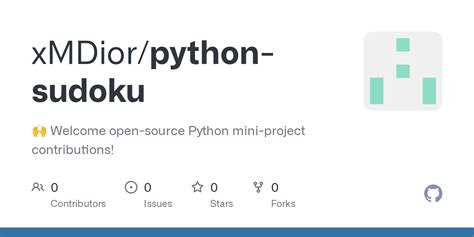 Github Xmdiorpython Sudoku 🙌 Welcome Open Source Python Mini