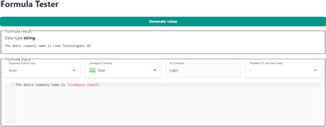 Formulas Lime Crm Documentation