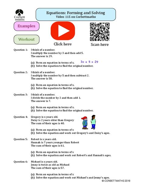 Forming Solving Equations 115 Pdf Pdf Elementary Mathematics