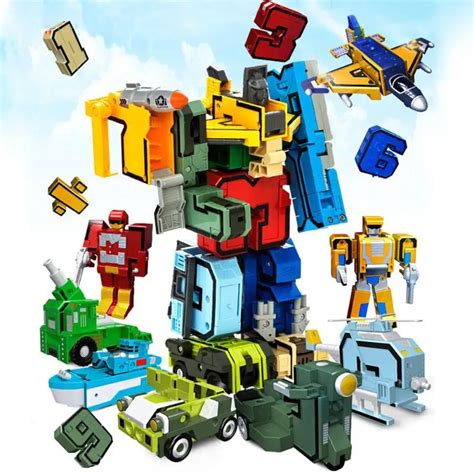 Creative Blocks Assembling Educational Toys Transformation Number Robot Deformation Robot Toy