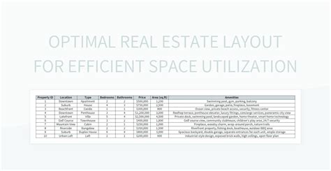 optimal real estate layout for efficient space utilization excel