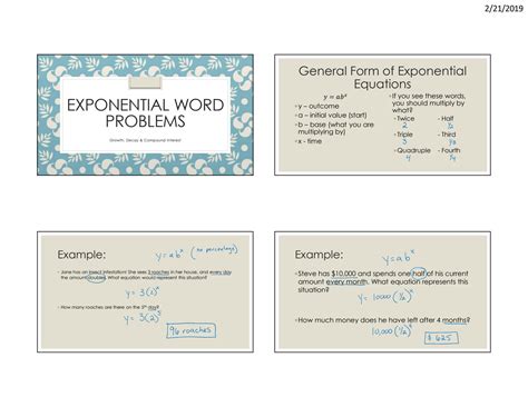 SOLUTION Exponential Word Problems Practice Studypool