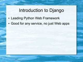 Python Django Intro V Ppt