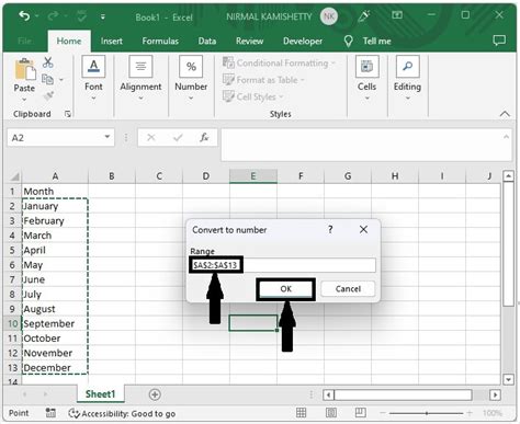 How To Convert Month Name To Number In Excel