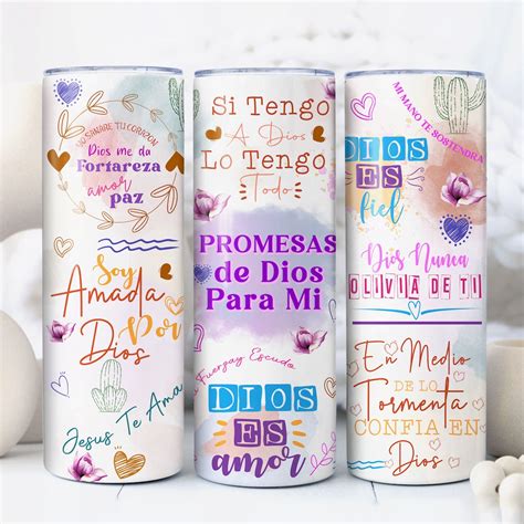 Promesas De Dios Para Mi Christian Tumbler Wrap Oz Skinny Tumbler Wrap Inspirational Design