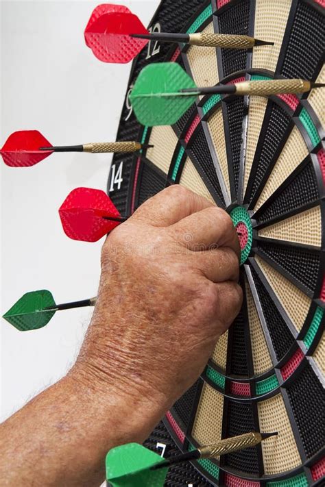 Dart Board With Darts Stock Photo Image Of Pulling Competition
