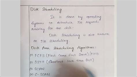 Disk Scheduling Operating Systems Introduction In Telugu Cse Os Youtube