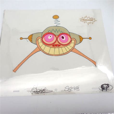 Ren And Stimpy Original Production 2 Cel Setup Stimpys Invention Happy