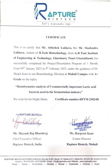 abhishek lakhera on linkedin rapturebiotech rapturebiotechmohali internship opportunity…