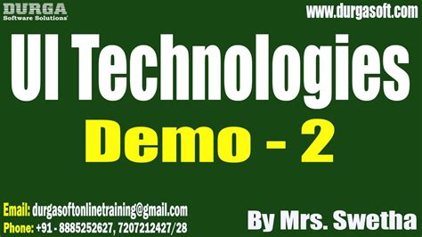 Ui Technologies Tutorials Demo 2 By Mrs Swetha On 21 01 2025