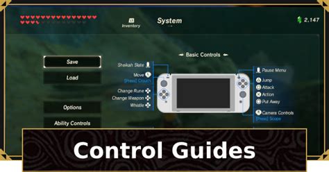 BotW Control Guides How To Use Change Zelda Breath Of The Wild