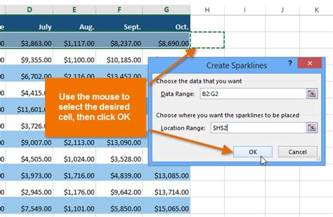 Excel 2013 Sparklines
