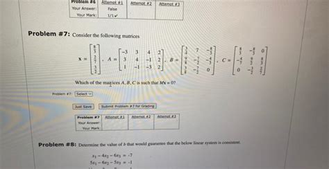 Solved Problem 7 Consider The Following Matrices