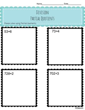 Division Partial Quotients By Miss Maggie Teachers Pay Teachers