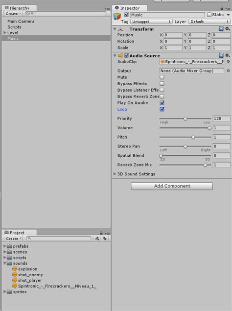 article unity tutorials 2d game unity 10 making some noises on music md