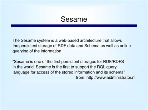 Ppt Sesame A Generic Architecture For Storing And Querying Rdf And Rdf Schema Powerpoint