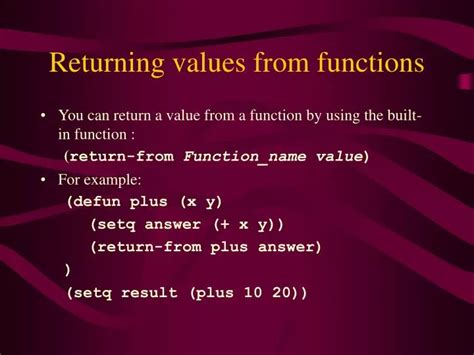 PPT Returning Values From Functions PowerPoint Presentation Free Download ID