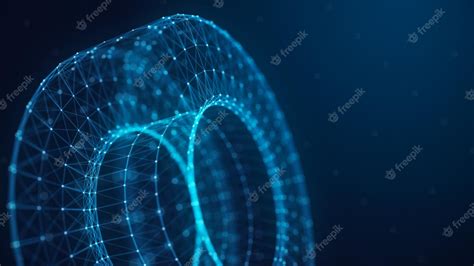 Premium Photo Abstract Geometric Figure Made Of Digital Particles