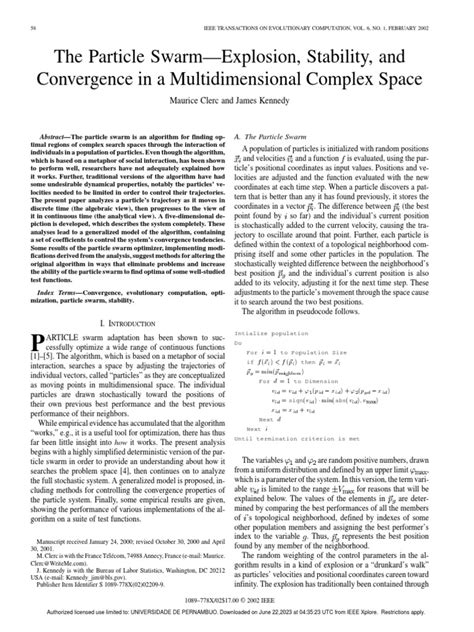 The Particle Swarm Explosion Stability And Convergence In A