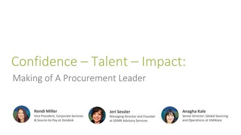 Confidence Talent Impact Making Of A Procurement Leader Pptx