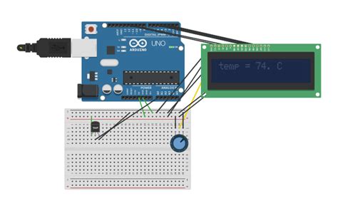 Circuit Design Sensor Of Heat Tmp Tinkercad