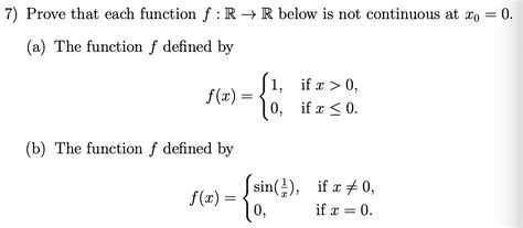 Solved 7 Prove That Each Function Fr→r Below Is Not