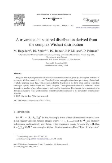 Pdf A Trivariate Chi Squared Distribution Derived From The Complex