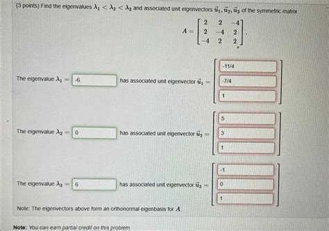 Solved 3 points Find the eigenvalues λ1