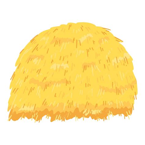 만화 플랫 스타일 농촌 건초의 농업 건초 롤 스택 건조 농장 건초 더미 사료 짚의 벡터 일러스트 레이 션 프리미엄 벡터