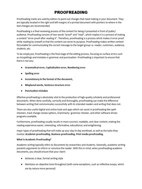 Proofreading Pdf Proofreading Writing
