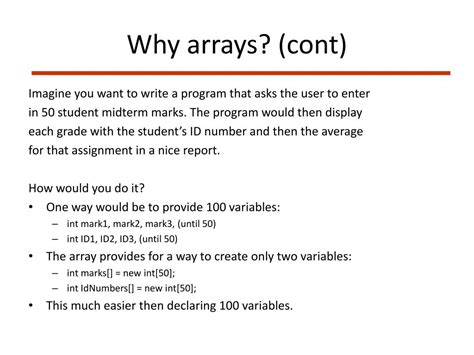 ppt introduction to arrays array powerpoint presentation free