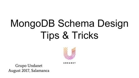 mongodb schema design tips and tricks ppt
