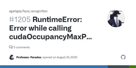 Runtimeerror Error While Calling Cudaoccupancymaxpotentialblocksize
