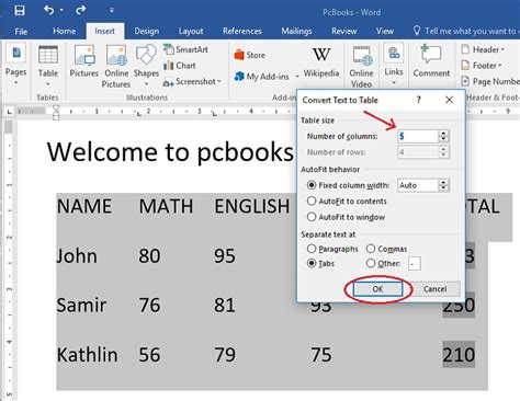 Microsoft Word Tutorial Convert Text To Table