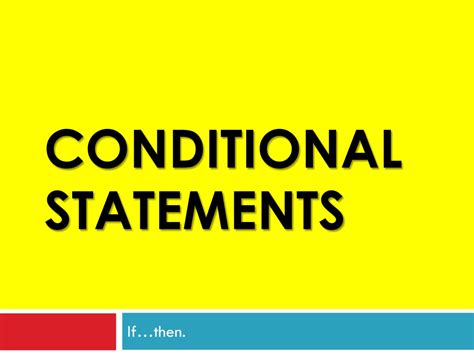 PPT Conditional Statements PowerPoint Presentation Free Download ID