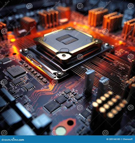Motherboard And CPU Stock Illustration Illustration Of Computer