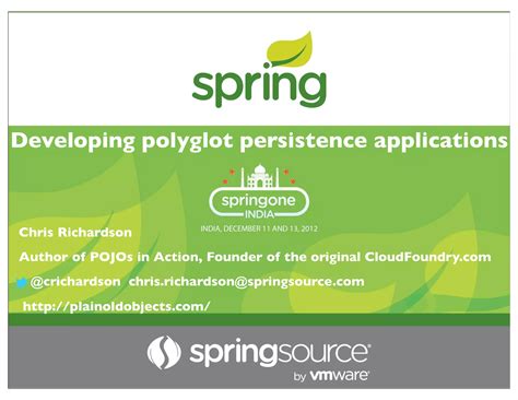 Developing Polyglot Persistence Applications Springone India 2012 Ppt