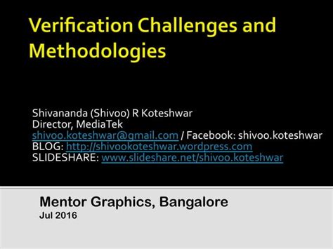 verification challenges and methodologies soc and asics pdf
