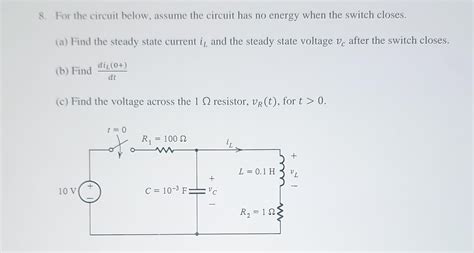 Solved For The Circuit Below Assume The Circuit Has No Chegg