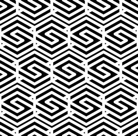 Black And White Abstract Textured Geometric Seamless Pattern Symmetric