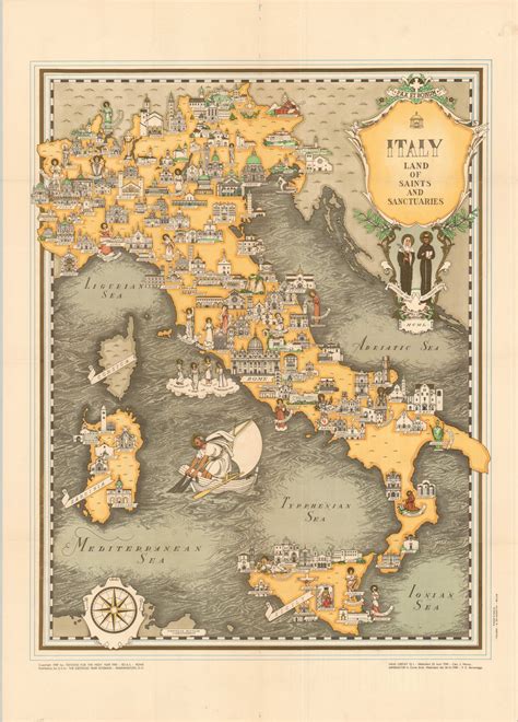 Italy Land Of Saints And Sanctuaries Curtis Wright Maps