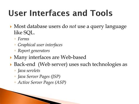 ppt web interfaces and database integration design development and