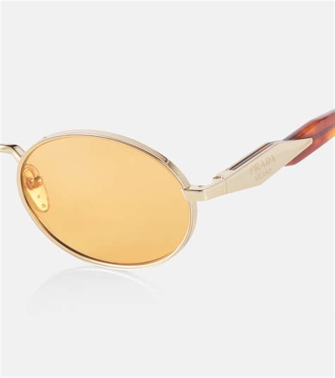 Oval Sunglasses In Brown Prada Mytheresa