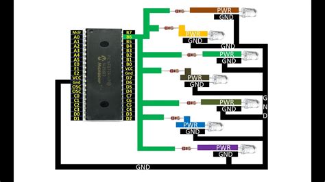 Multiple Leds On Single Pin Of Pic16f877a Microcontroller Youtube