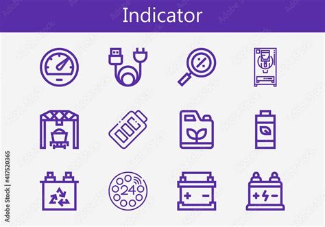 Premium Set Of Indicator Line Icons Simple Indicator Icon Pack Stroke